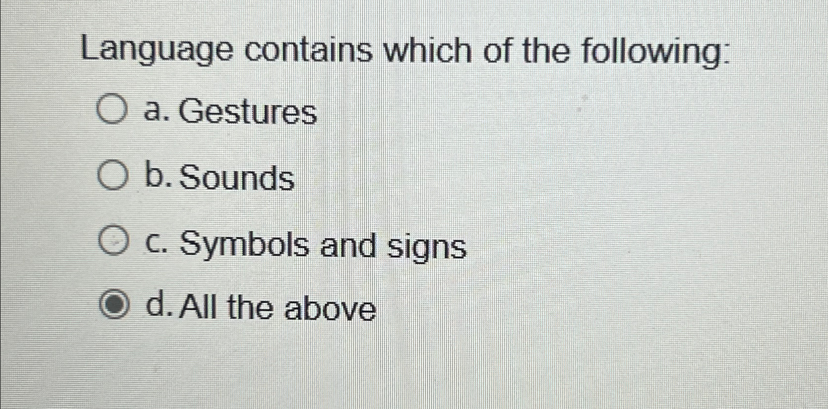 Solved Language contains which of the following:a. | Chegg.com