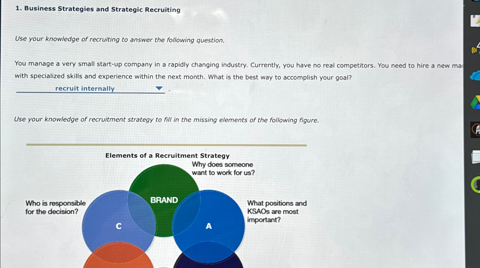 Solved Business Strategies and Strategic RecruitingUse your | Chegg.com