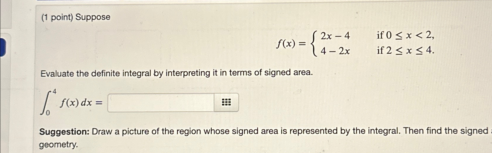 Solved (1 ﻿point) | Chegg.com
