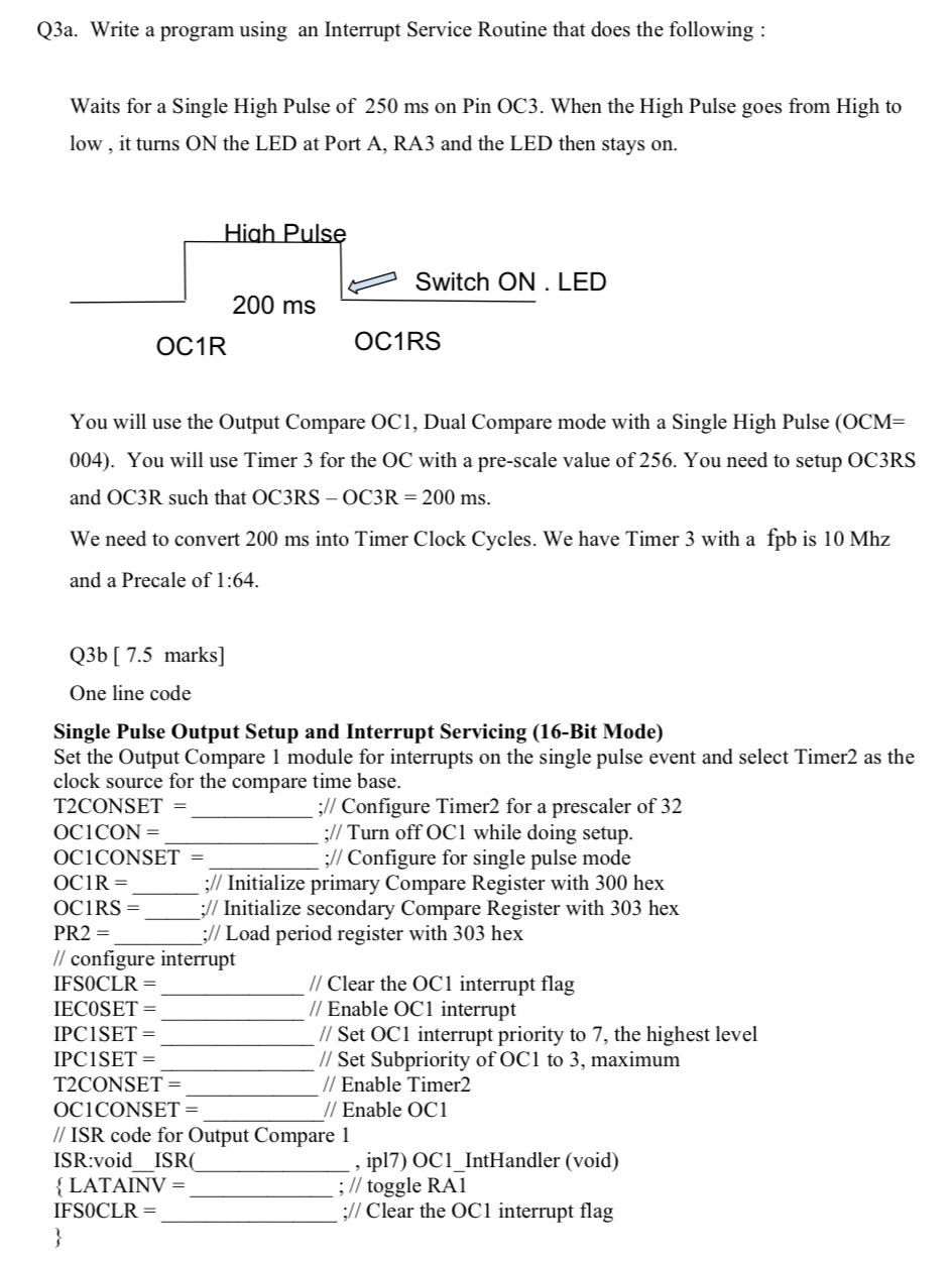 Solved Question about PIC32 ﻿Output Compare (output compare | Chegg.com