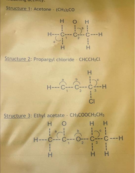 Solved Structure 1: Acetone - (CH3)2CO Η Ο Η H 1 | Chegg.com