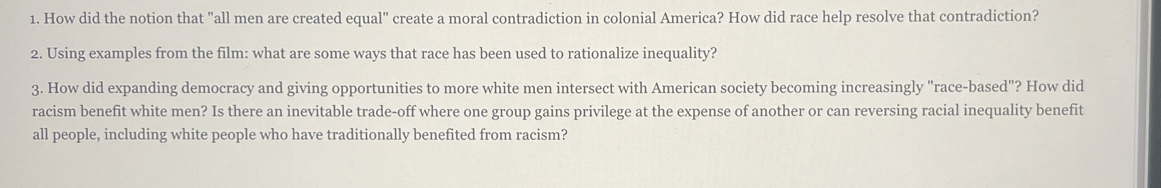 Solved How did the notion that "all men are created equal" | Chegg.com