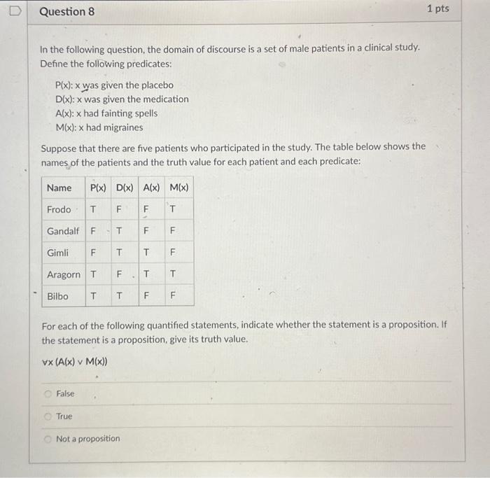 Solved In the following question, the domain of discourse is | Chegg.com