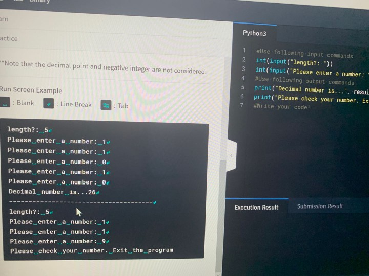 Solved Lab Binary Learn Python3 Practice 1 2 1235