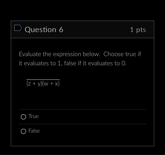 Solved Evaluate the expression below. Choose true if it | Chegg.com