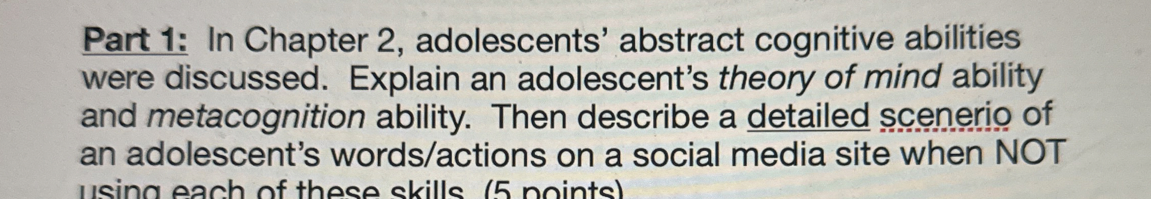 Solved Part 1: In Chapter 2, ﻿adolescents' abstract | Chegg.com