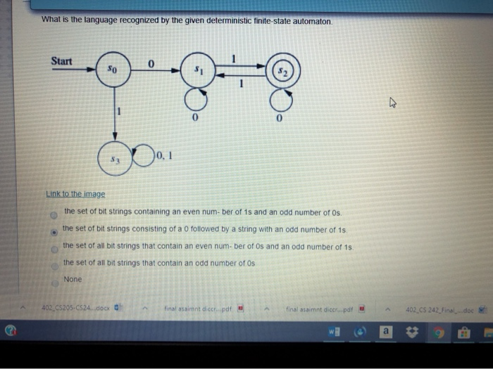 Solved What is the language recognized by the given | Chegg.com
