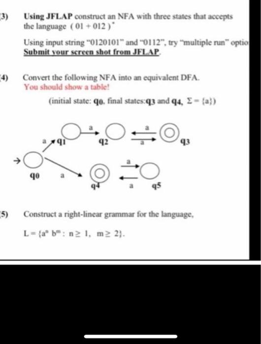 Solved Using JFLAP construct an NFA with three states that | Chegg.com