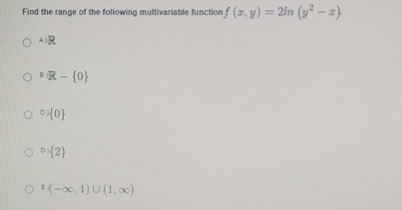 Solved Find the range of the following multivariable | Chegg.com