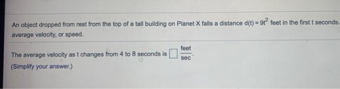 Solved An object dropped from rest from the top of a tall | Chegg.com