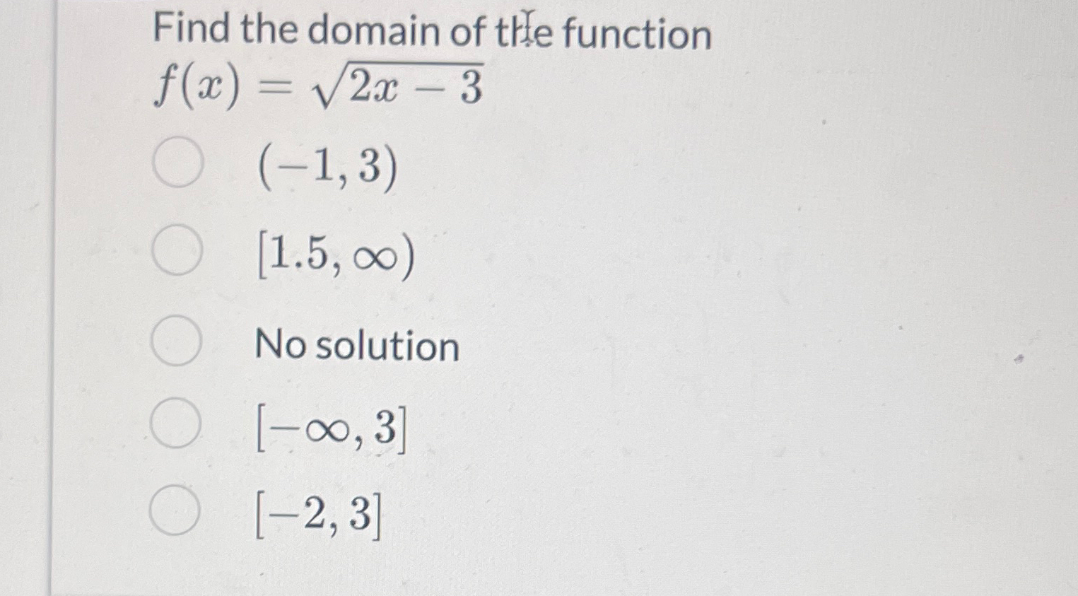 Solved Find the domain of trefe | Chegg.com
