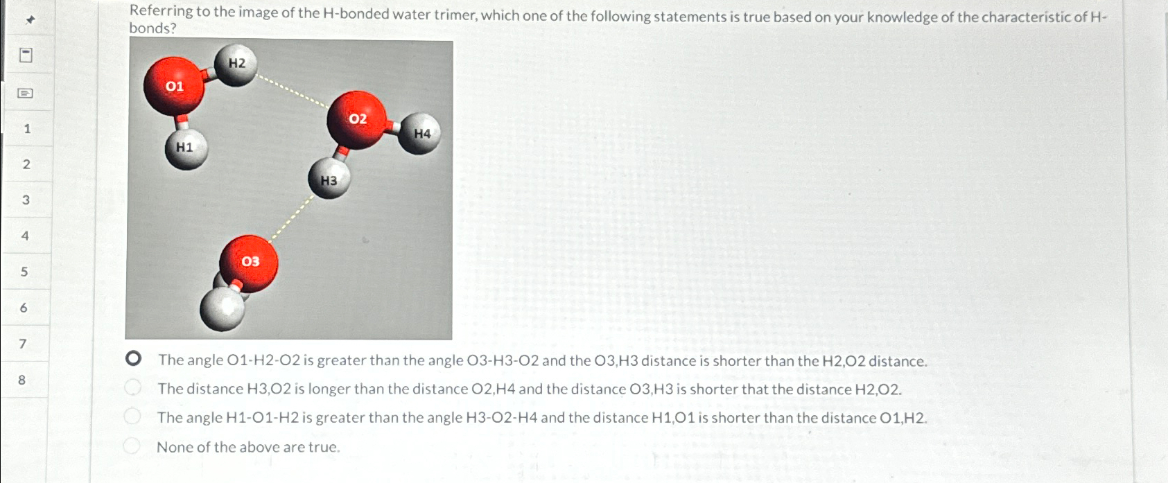 Solved Referring to the image of the H-bonded water trimer, | Chegg.com