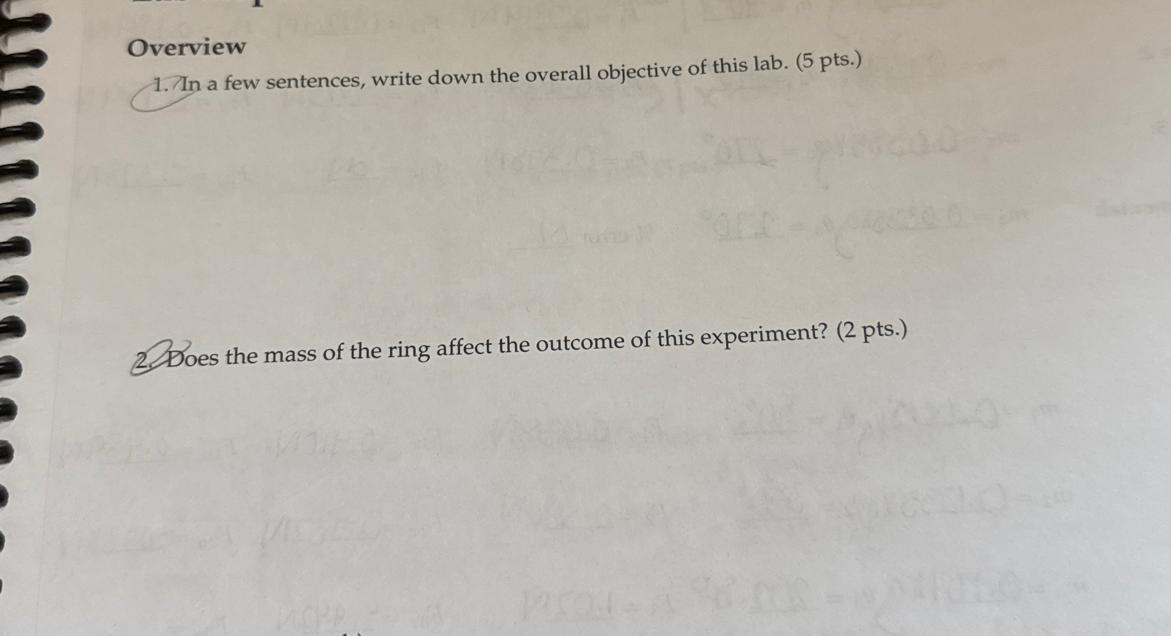 Solved OverviewIn a few sentences, write down the overall | Chegg.com