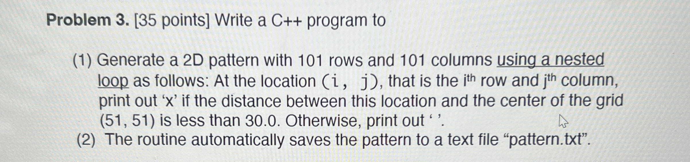 Solved Problem 3. [35 ﻿points] ﻿Write a C++ ﻿program to(1) | Chegg.com