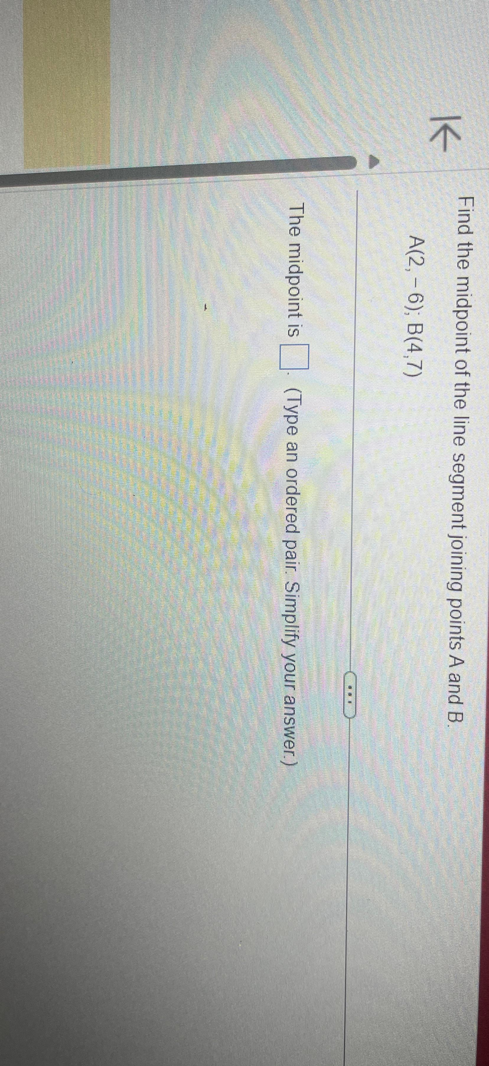 Solved Find the midpoint of the line segment joining points | Chegg.com