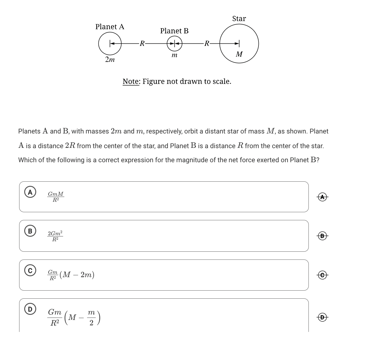 Solved Planets A and B , ﻿with masses 2m ﻿and m, | Chegg.com