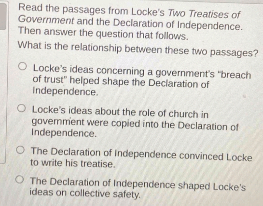 High Quality SOLUTION Read the passages from Locke's Two Treatises of ...