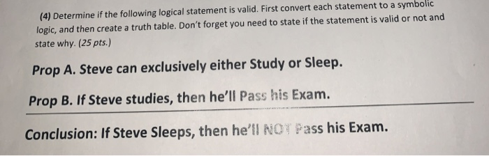 Solved Determine the following logical statement is valid. | Chegg.com