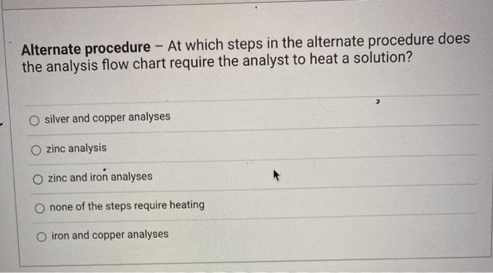 Solved Alternate procedure - At which steps in the alternate | Chegg.com