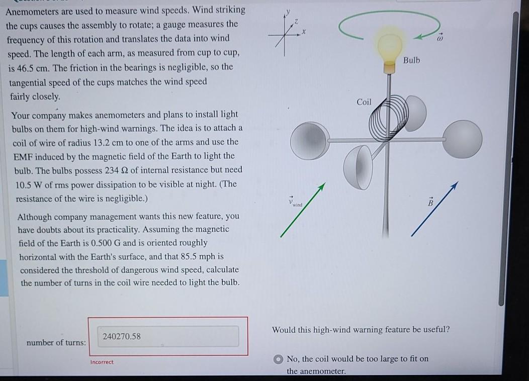 Solved Anemometers are used to measure wind speeds. Wind | Chegg.com