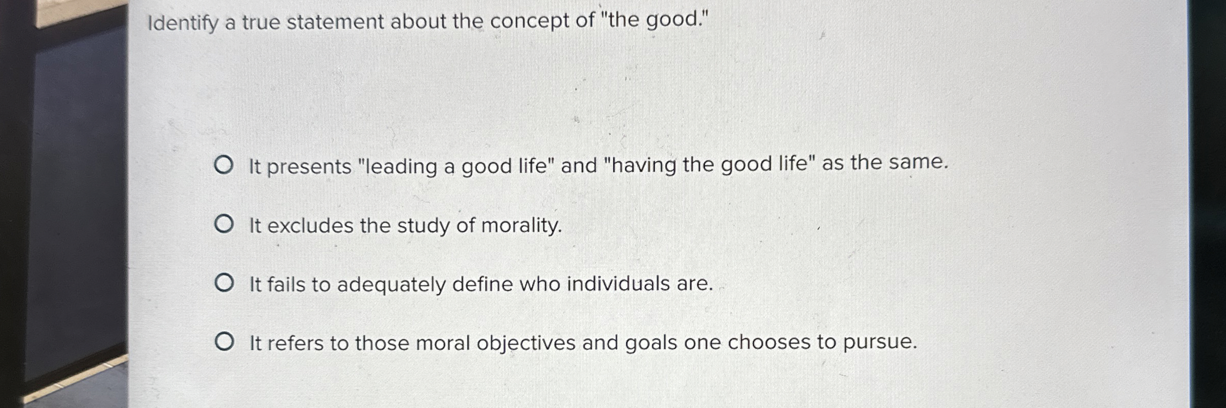 Solved Identify a true statement about the concept of "the | Chegg.com