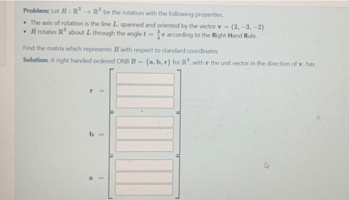 Solved Problem: Let R:R3→R2 be the rotation with the | Chegg.com