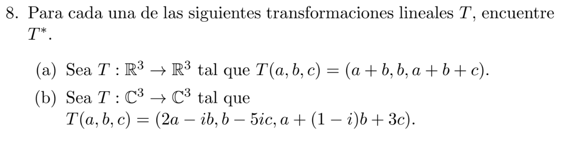 Solved For each of the following linear transformations T, | Chegg.com