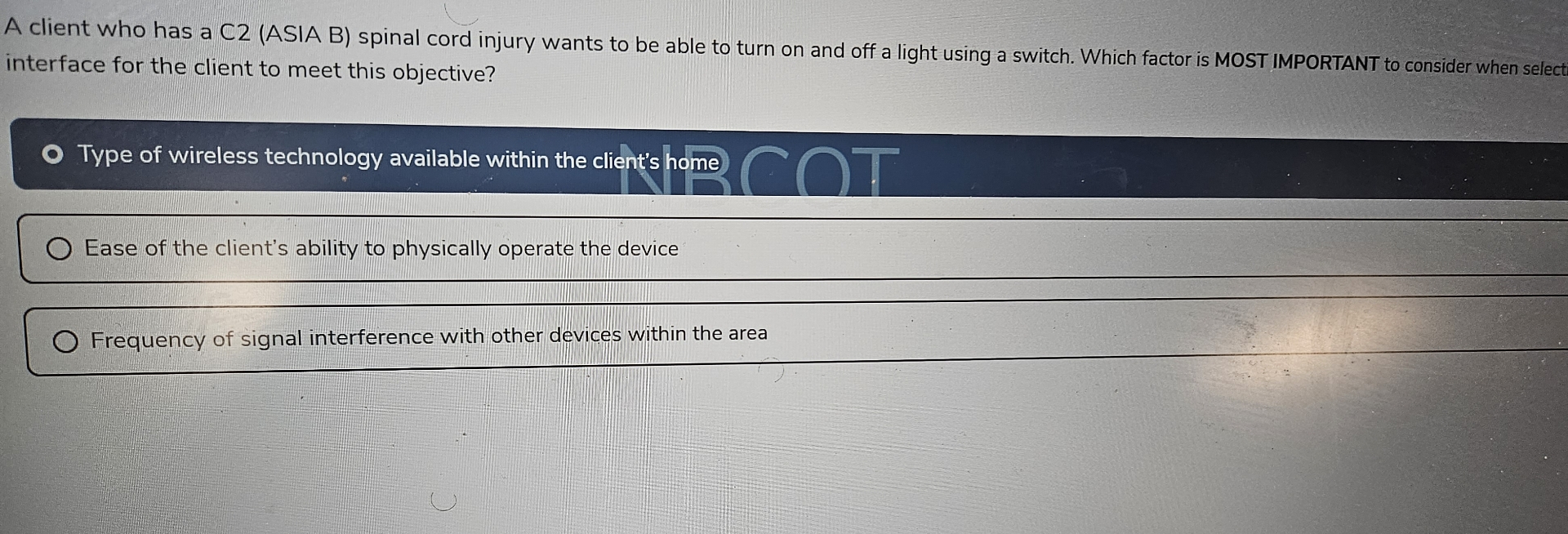 Solved A client who has a C2 (ASIA B) ﻿spinal cord injury | Chegg.com