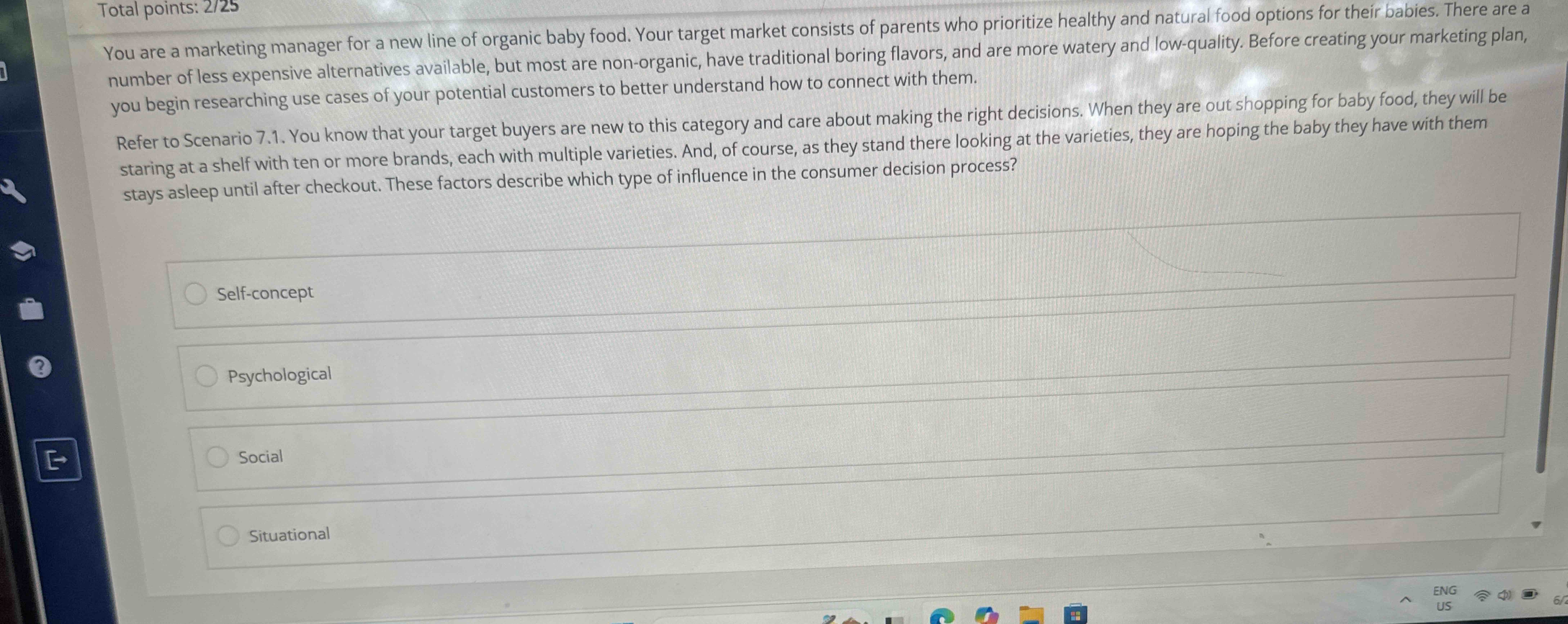 Solved Total points: \( 2 / 25 \)You are a marketing manager | Chegg.com