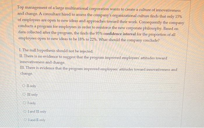 Solved Top management of a large multinational corporation | Chegg.com