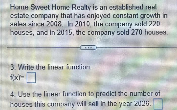 Solved Home Sweet Home Realty is an established real estate | Chegg.com