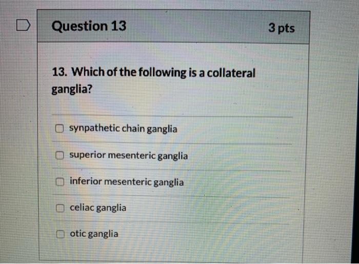 Solved D Question 9 3 pts 9. The white rami communicantes | Chegg.com
