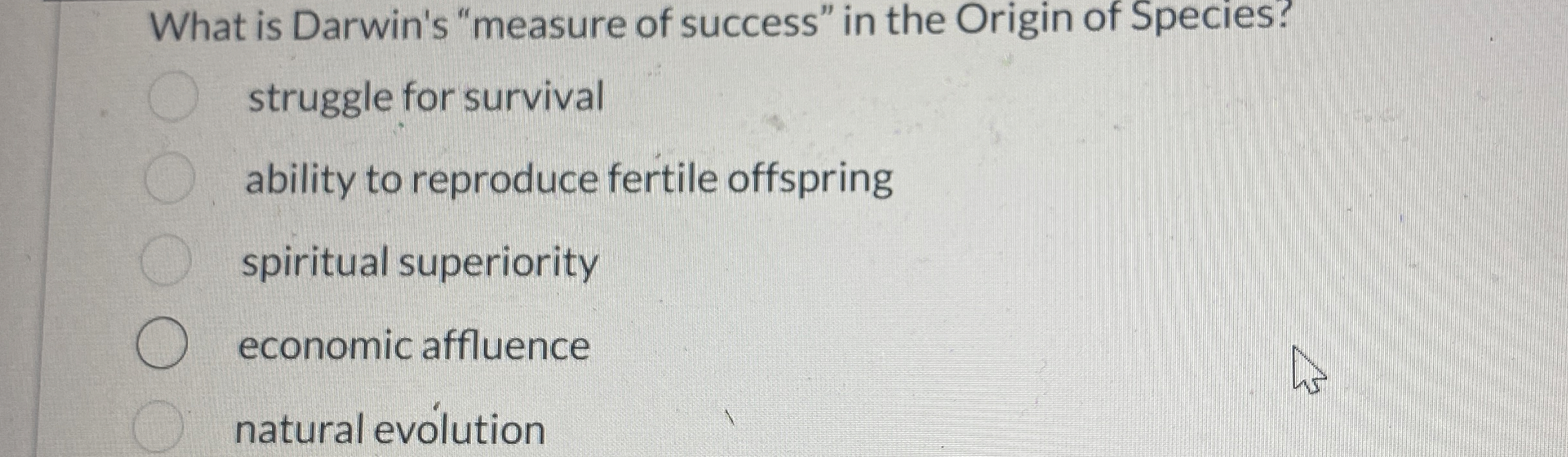 Solved What is Darwin's "measure of success" in the Origin | Chegg.com