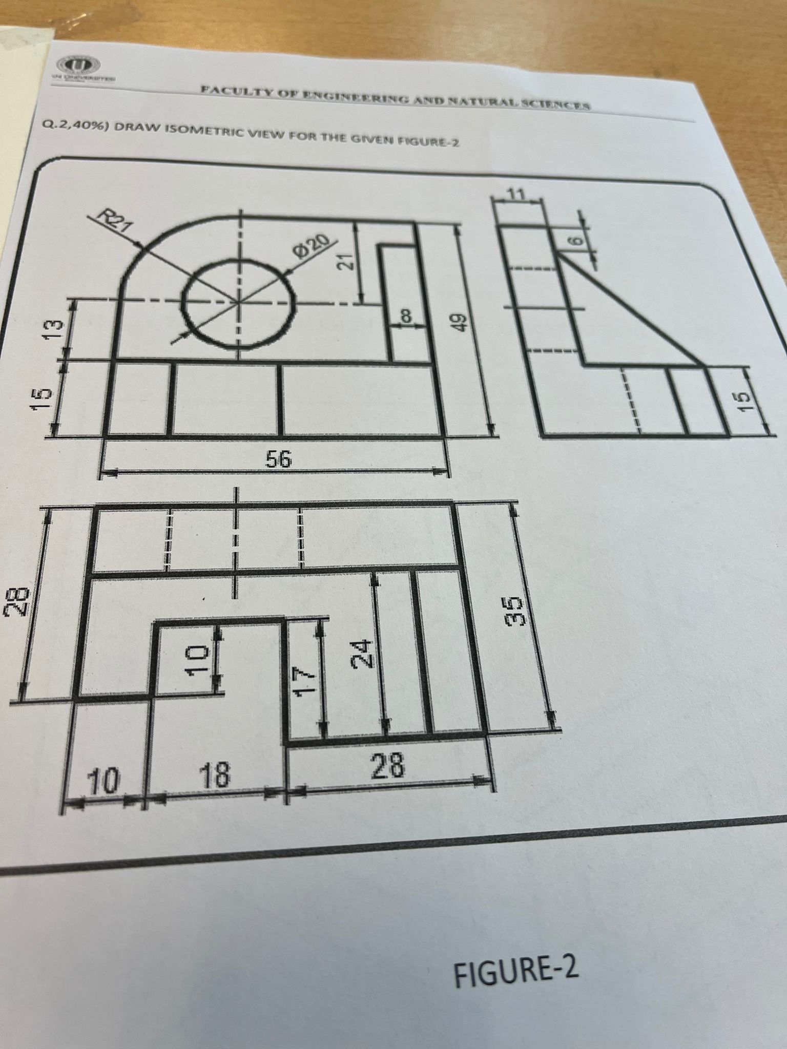 Solved Q. 2,40% ) ﻿DRAW ISOMETRIC VIEW FOR THE GIVEN | Chegg.com