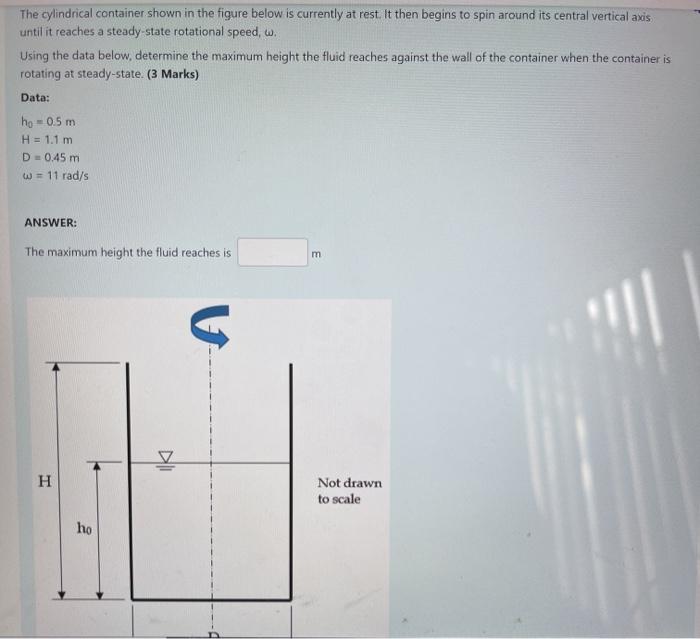 Solved The cylindrical container shown in the figure below | Chegg.com