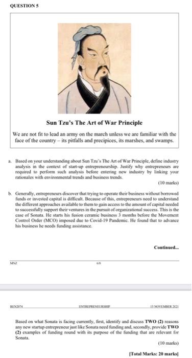 QUESTIONS Sun Tzu's The Art of War Principle We are | Chegg.com