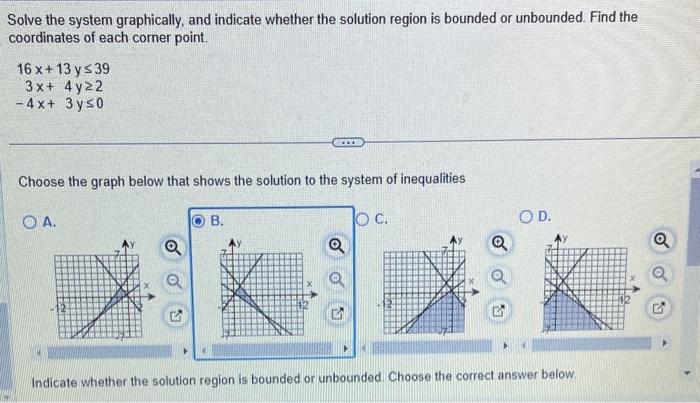 Solved Solve the system graphically, and indicate whether | Chegg.com