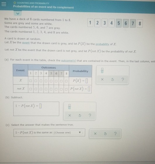 Solved COUNTING AND PROBABILITY Probabilities of an event | Chegg.com