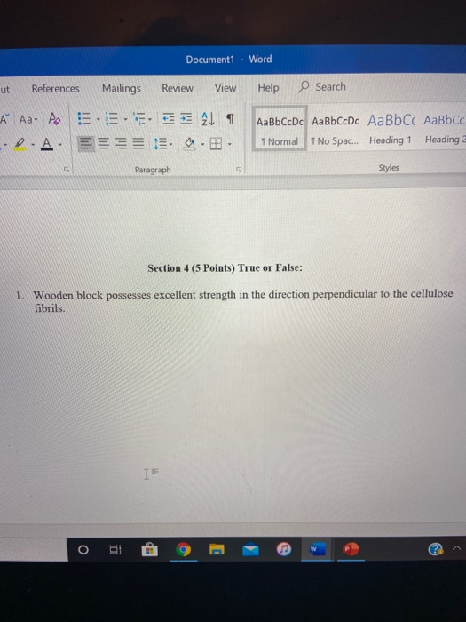 Solved Document1 Word Ut References Mailings Review View