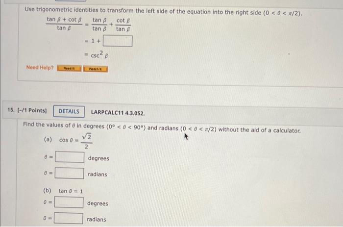 Solved Construct an appropriate triangle to find the missing | Chegg.com