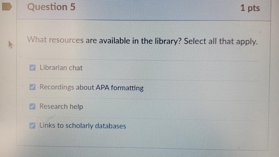 Solved Question 51 ﻿ptsWhat resources are available in the | Chegg.com