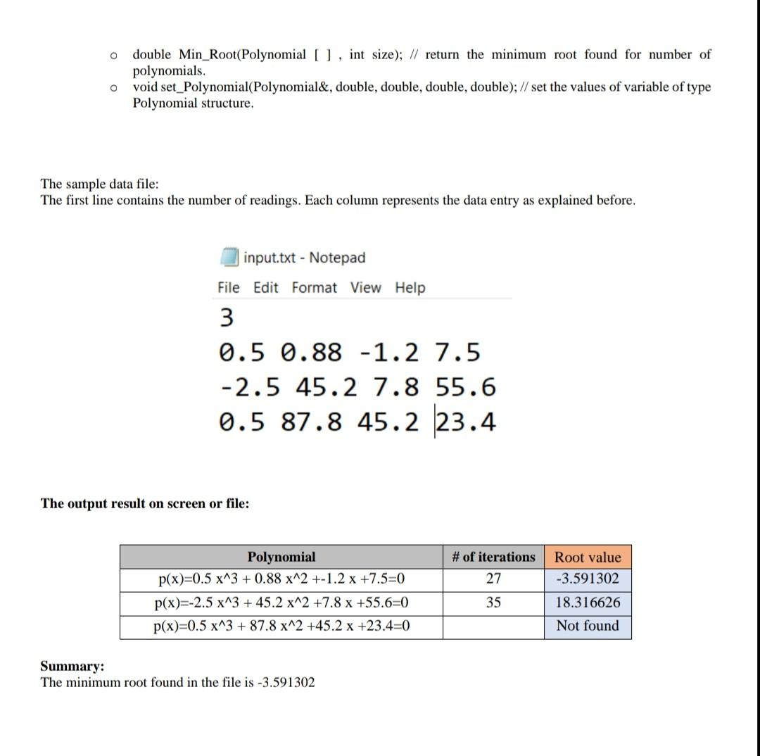 Solved [Finding root of a polynomial using Bisection method] | Chegg.com