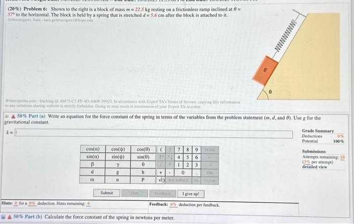 Solved (20\%) Problem 6: Shown to the right is a block of | Chegg.com