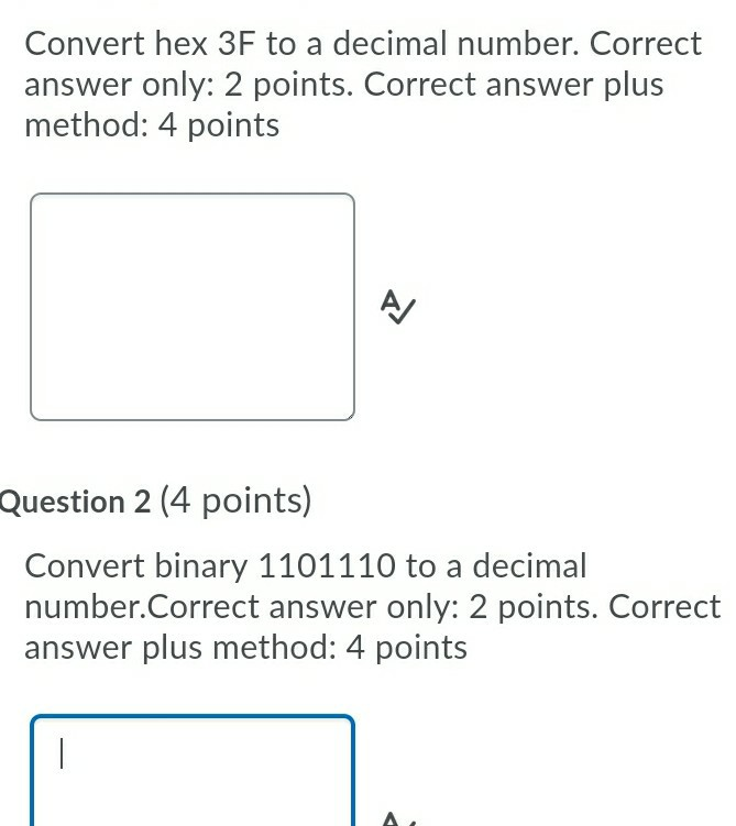 Solved Convert hex 3F to a decimal number. Correct answer | Chegg.com