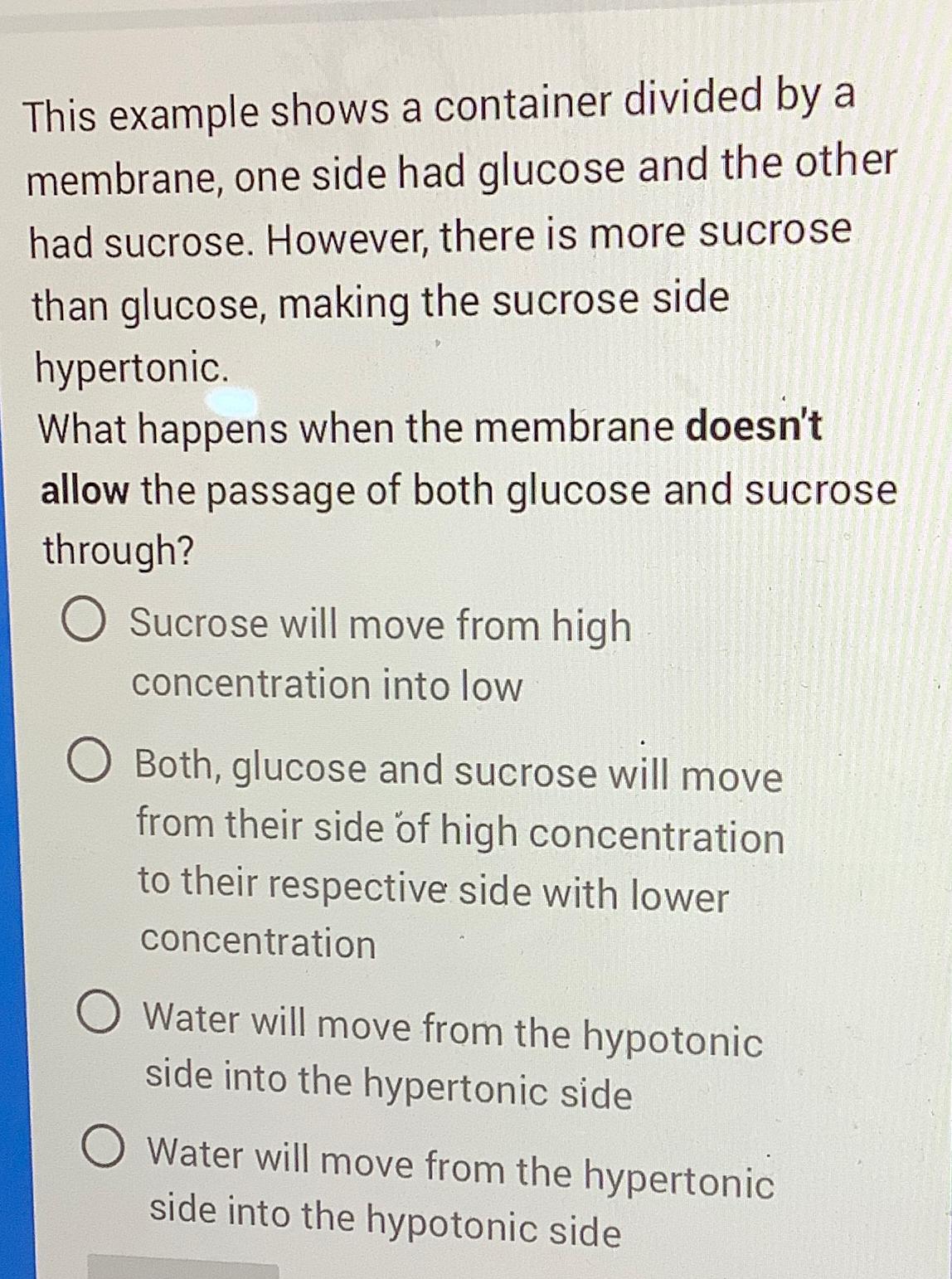 Solved This example shows a container divided by a membrane, | Chegg.com