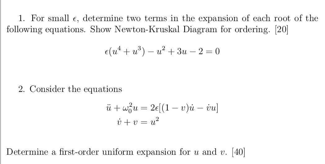 Solved For small εlon, ﻿determine two terms in the expansion | Chegg.com