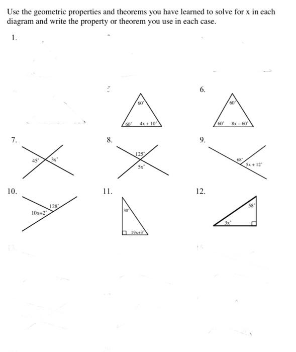 Solved Use the geometric properties and theorems you have | Chegg.com