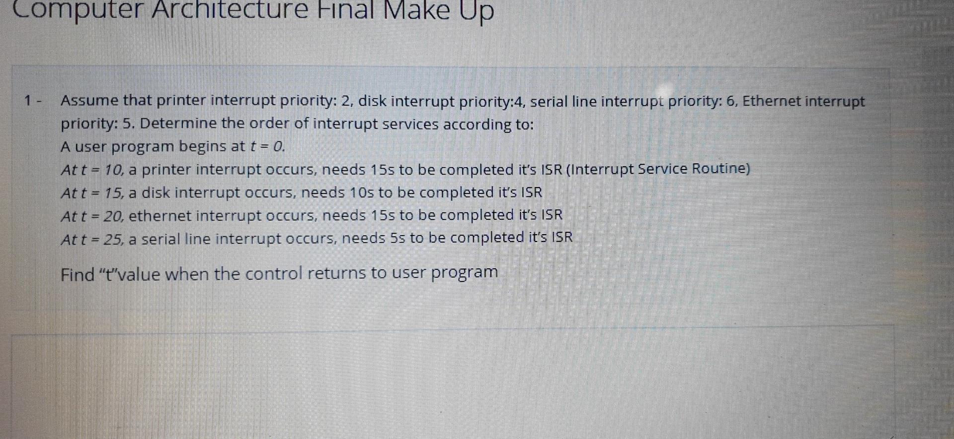 Solved Computer Architecture Final Make Up Assume that | Chegg.com