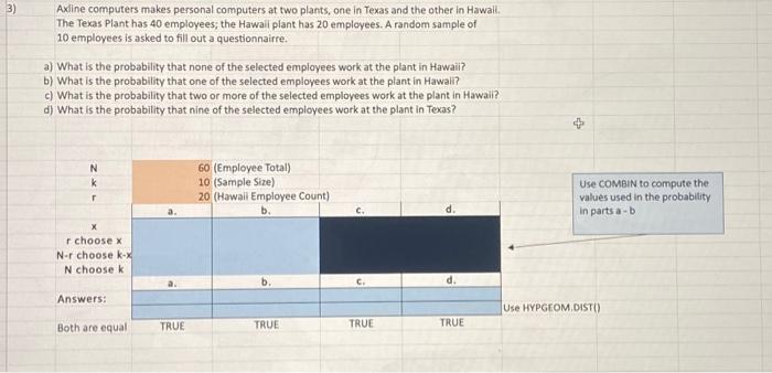 Solved 3) Axline computers makes personal computers at two | Chegg.com