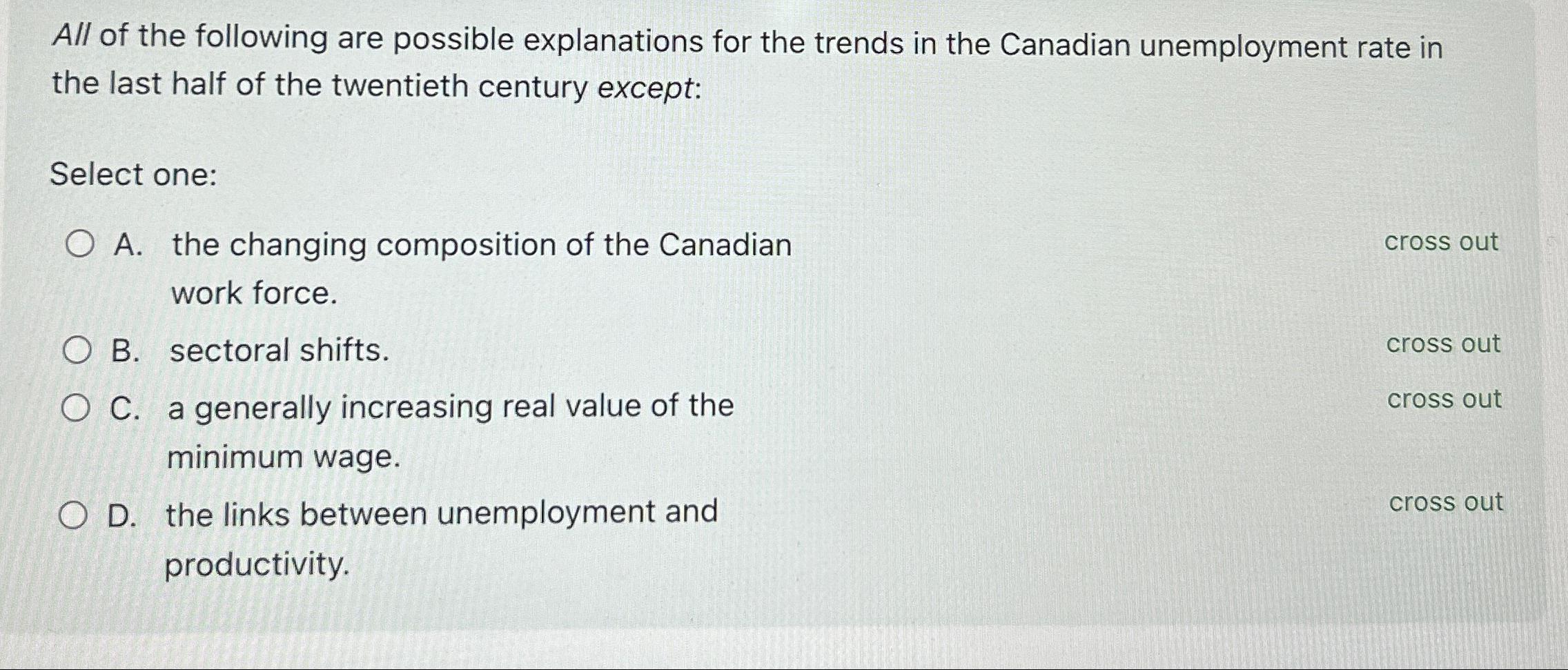 Solved All of the following are possible explanations for | Chegg.com